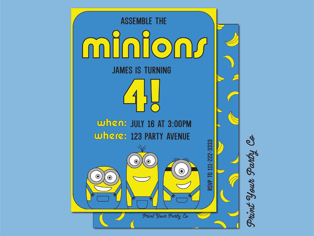 Minion Birthday Party Invitation_custom Digital Download - Etsy