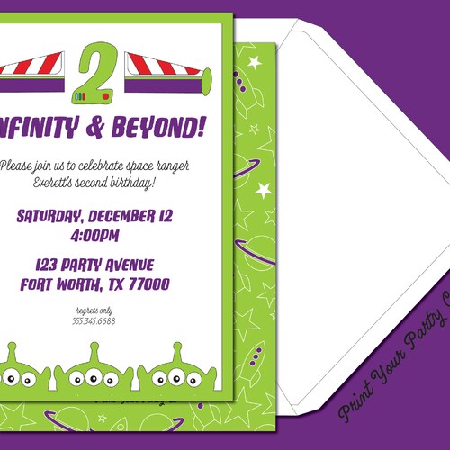Buzz Lightyear 2nd Birthday Invitation_custom Digital Download - Etsy