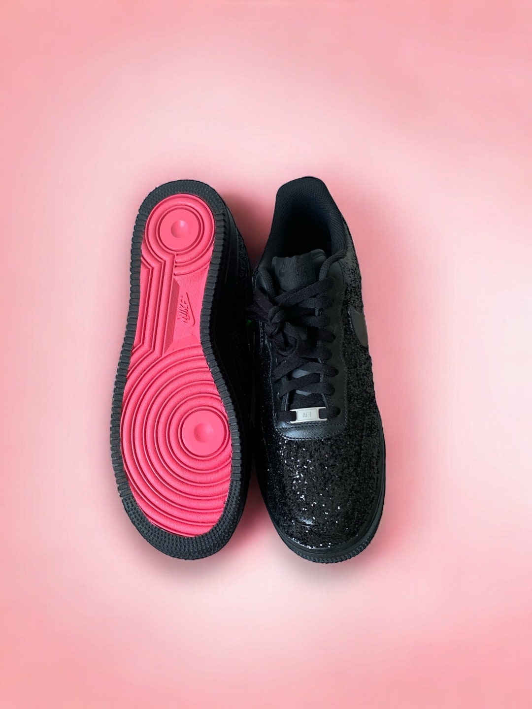 Custom Glitter Fashion Af1’s,fashion Red Bottom Sneakers, Pink Bottom ...