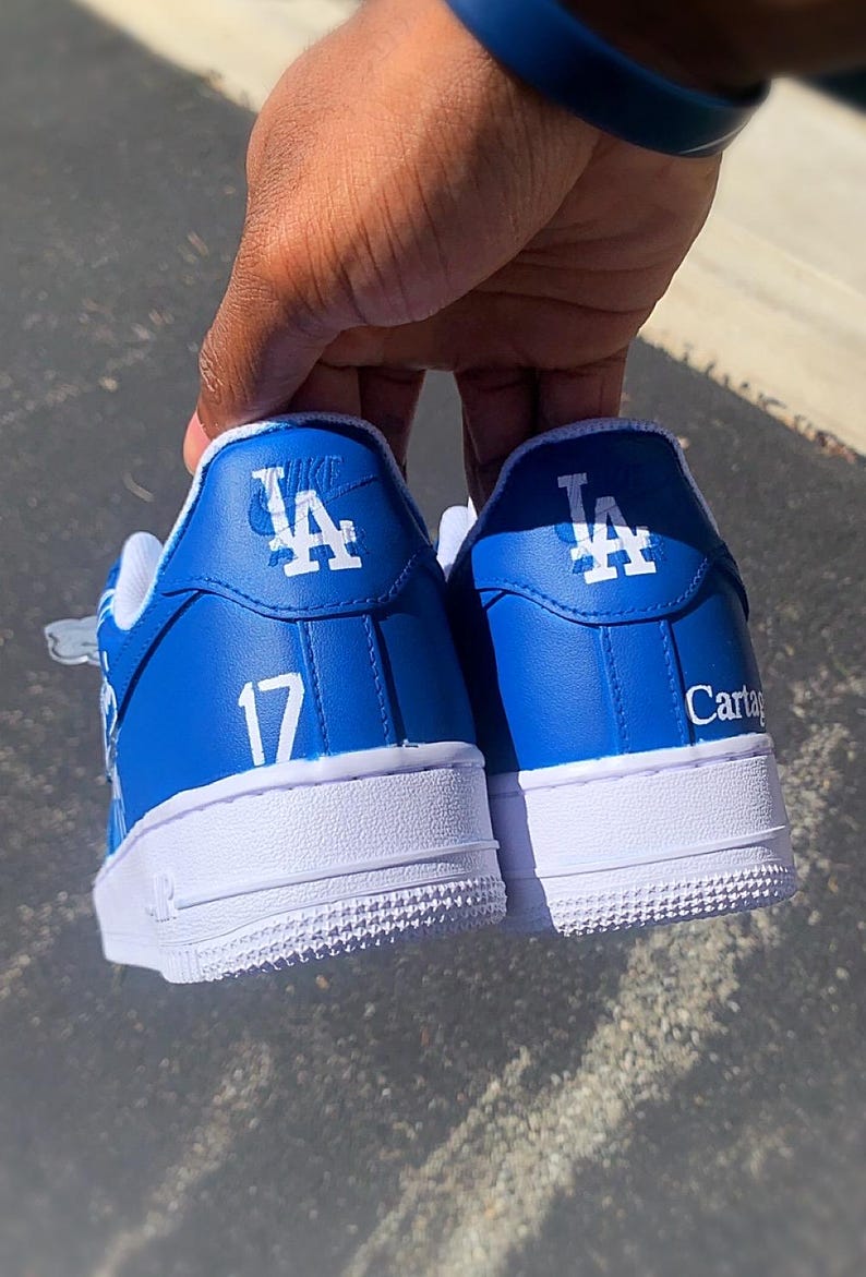 Hand Painted Dodgers AF1: Custom Baseball Sneakers - Etsy