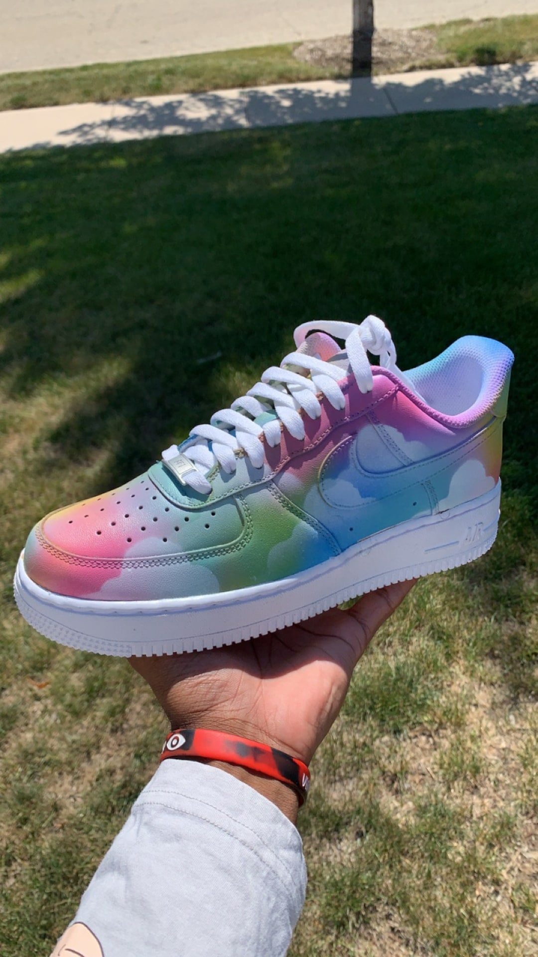 Colorful Cloud Af1’s, Rainbow Effect, Sky Colors, Personalized Sneakers ...