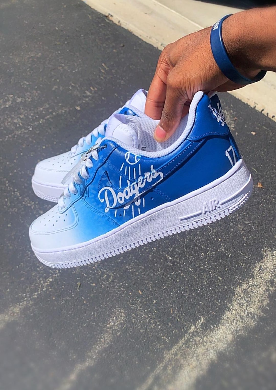 Hand Painted Dodgers AF1: Custom Baseball Sneakers - Etsy
