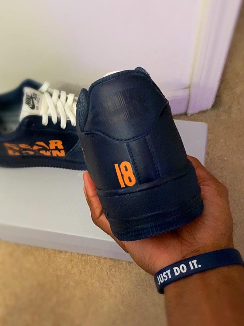 Hand Painted Chicago Bears AF1: Custom Sports Sneakers - Etsy