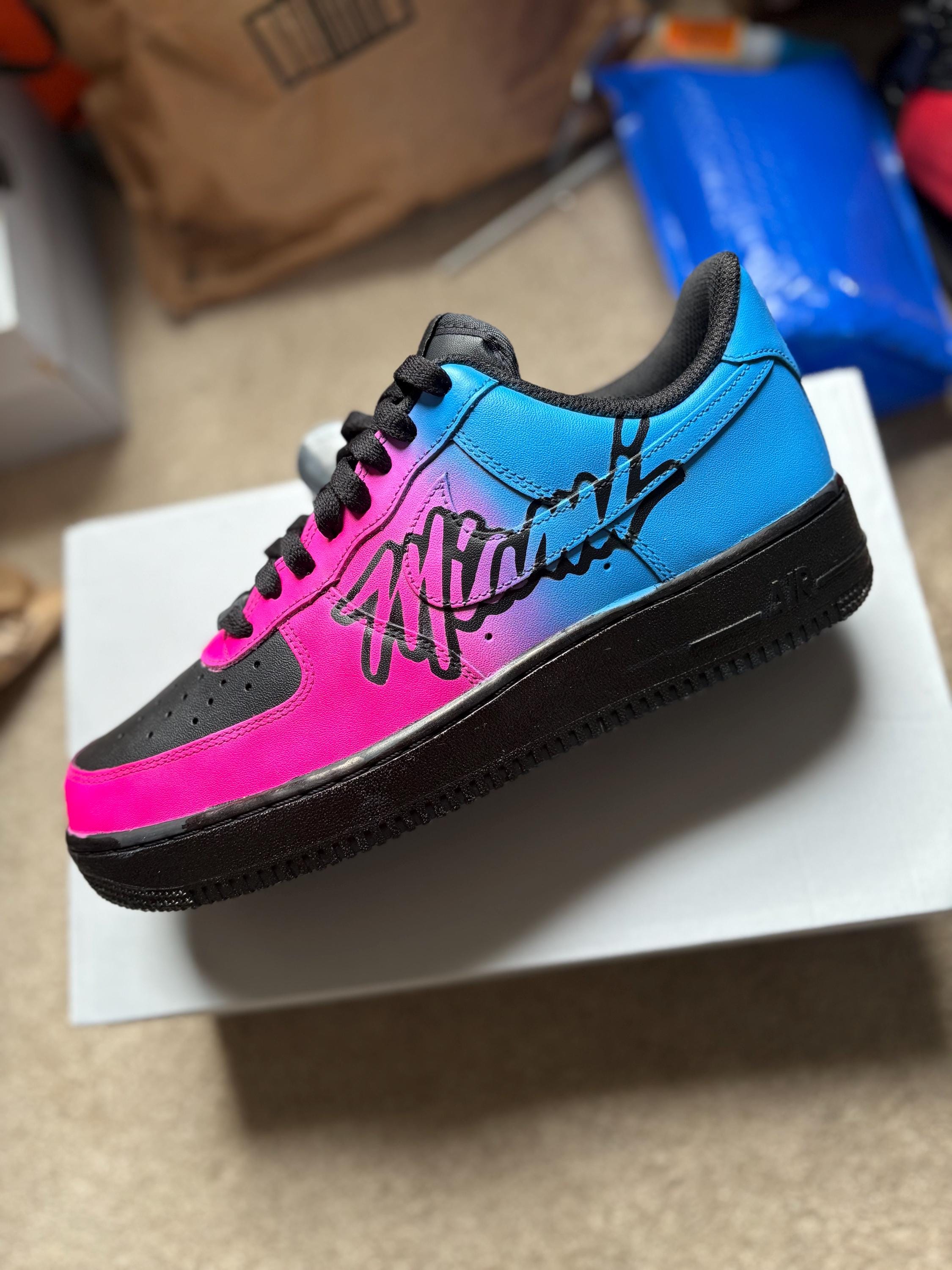 Miami Vice AF1: Hand-painted Custom Sneakers - Etsy