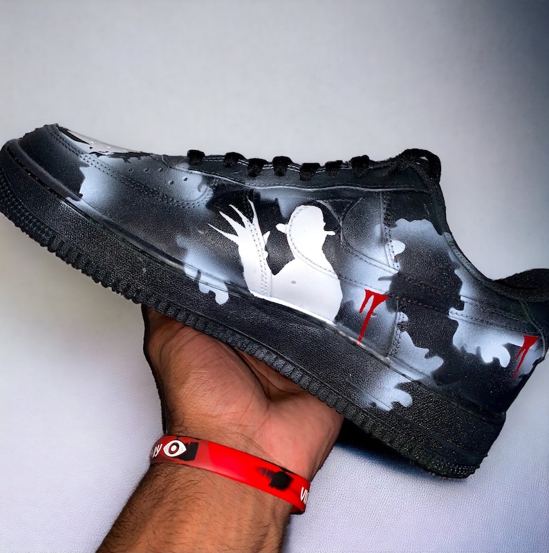 Custom Halloween Villain Black Air Force 1, Horror Art, Personalized ...