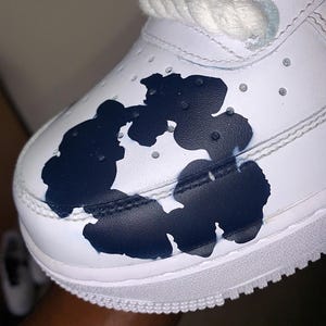 Custom White and Blue Flower Print Af1s Custom Fashion Shoes Rope Lace ...