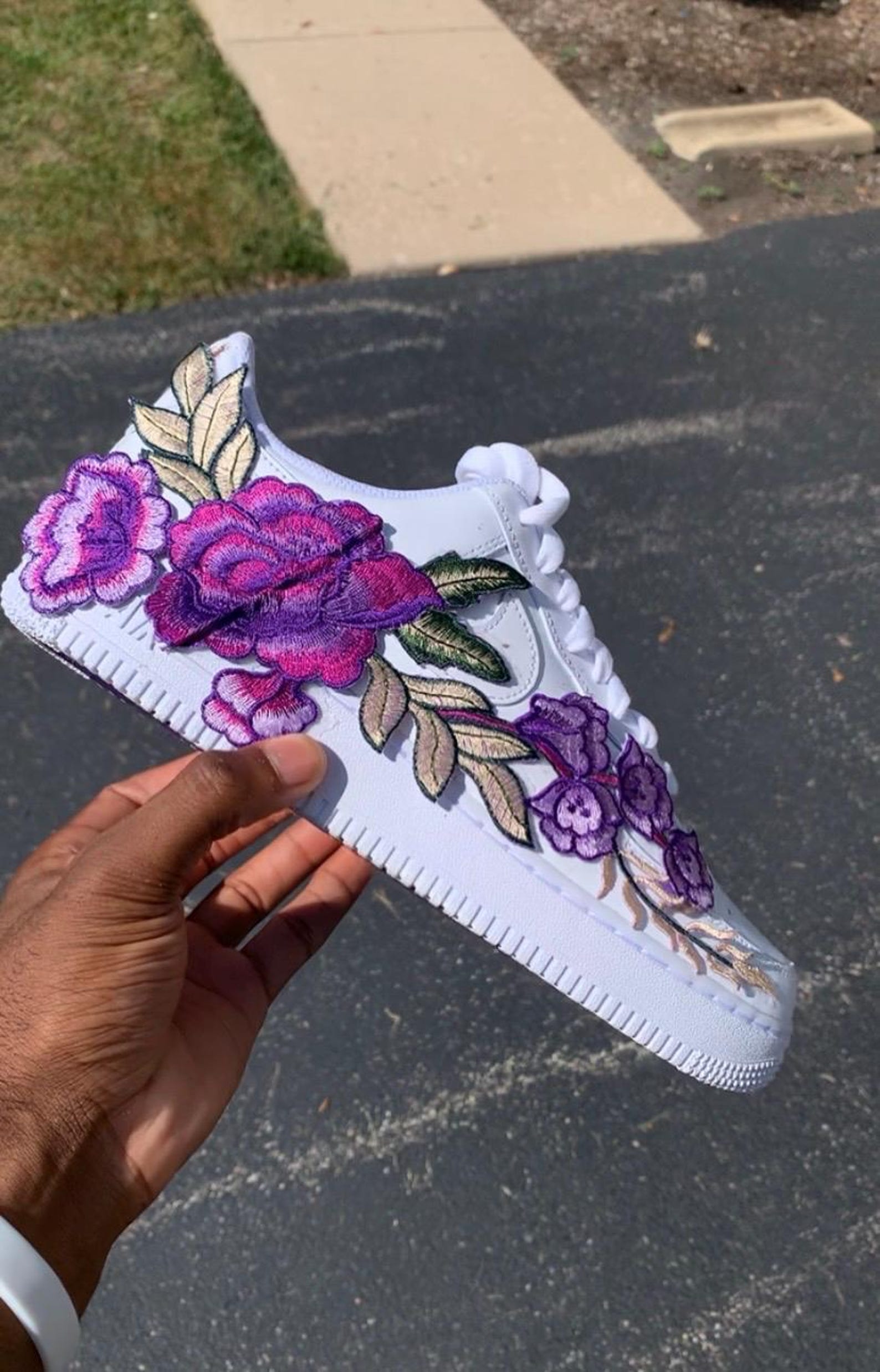 Custom Floral Af1s, Gift for Her, Bridal Sneakers, Multicolor Floral ...