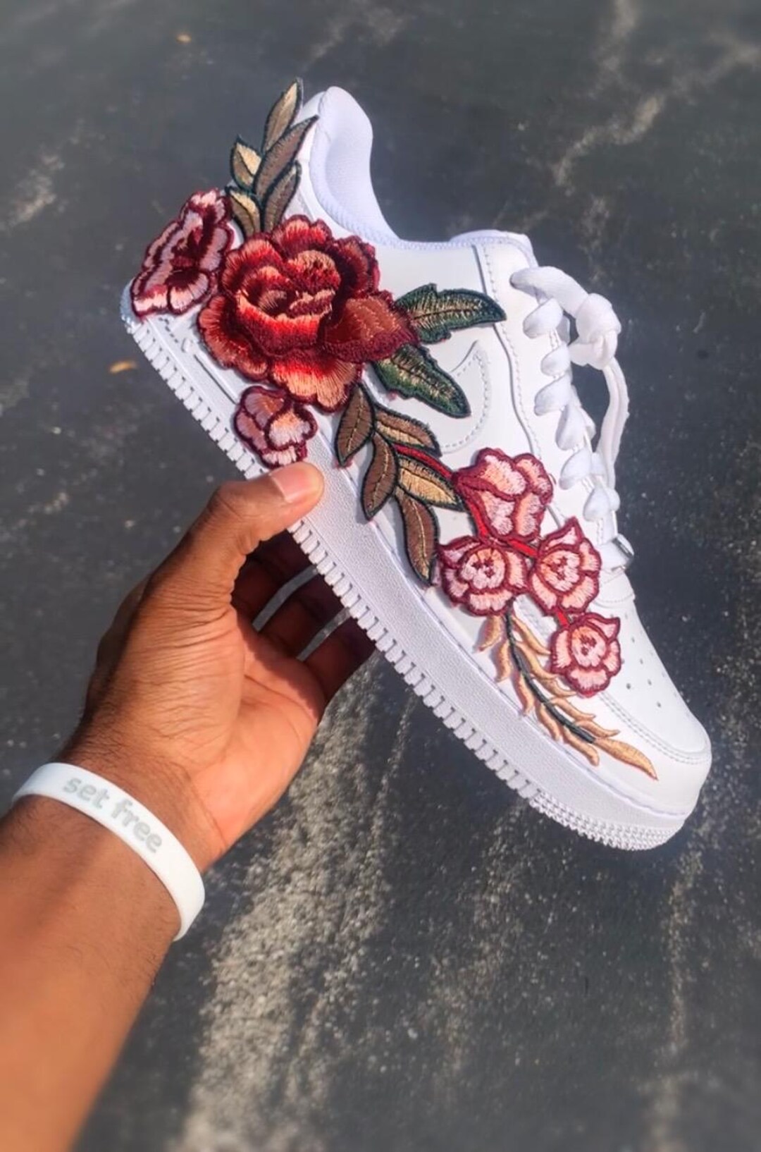 Custom Floral Af1s Gift for Her, Bridal Sneakers, Multicolor Floral ...