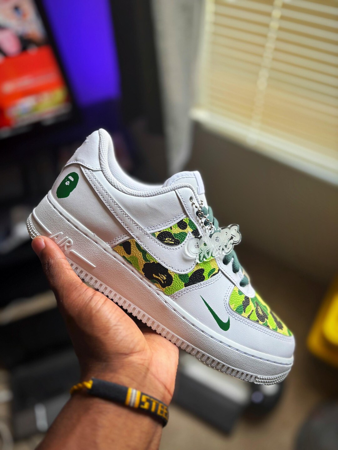 Custom Camo AF1 Sneakers: Hand-painted Green Camouflage Shoes - Etsy