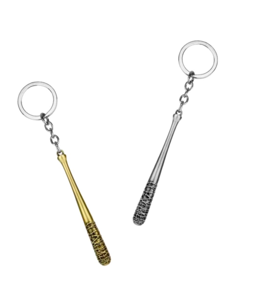 TWD Keychain, Negan Bat Accessories, Silver Keychain, Halloween ...