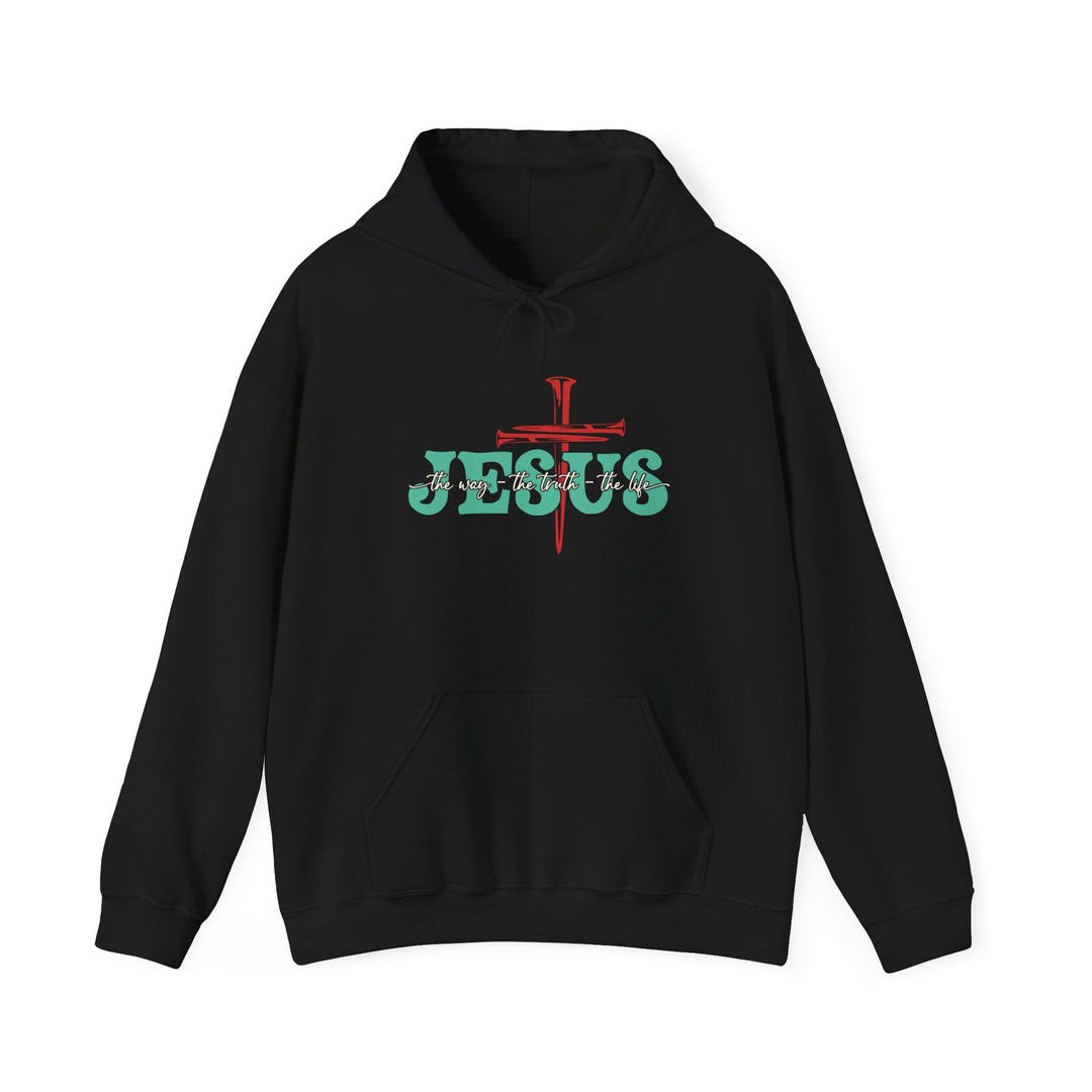 The Way Truth Life Christ Jesus Cross Nails Christian Bible Hoodie - Etsy