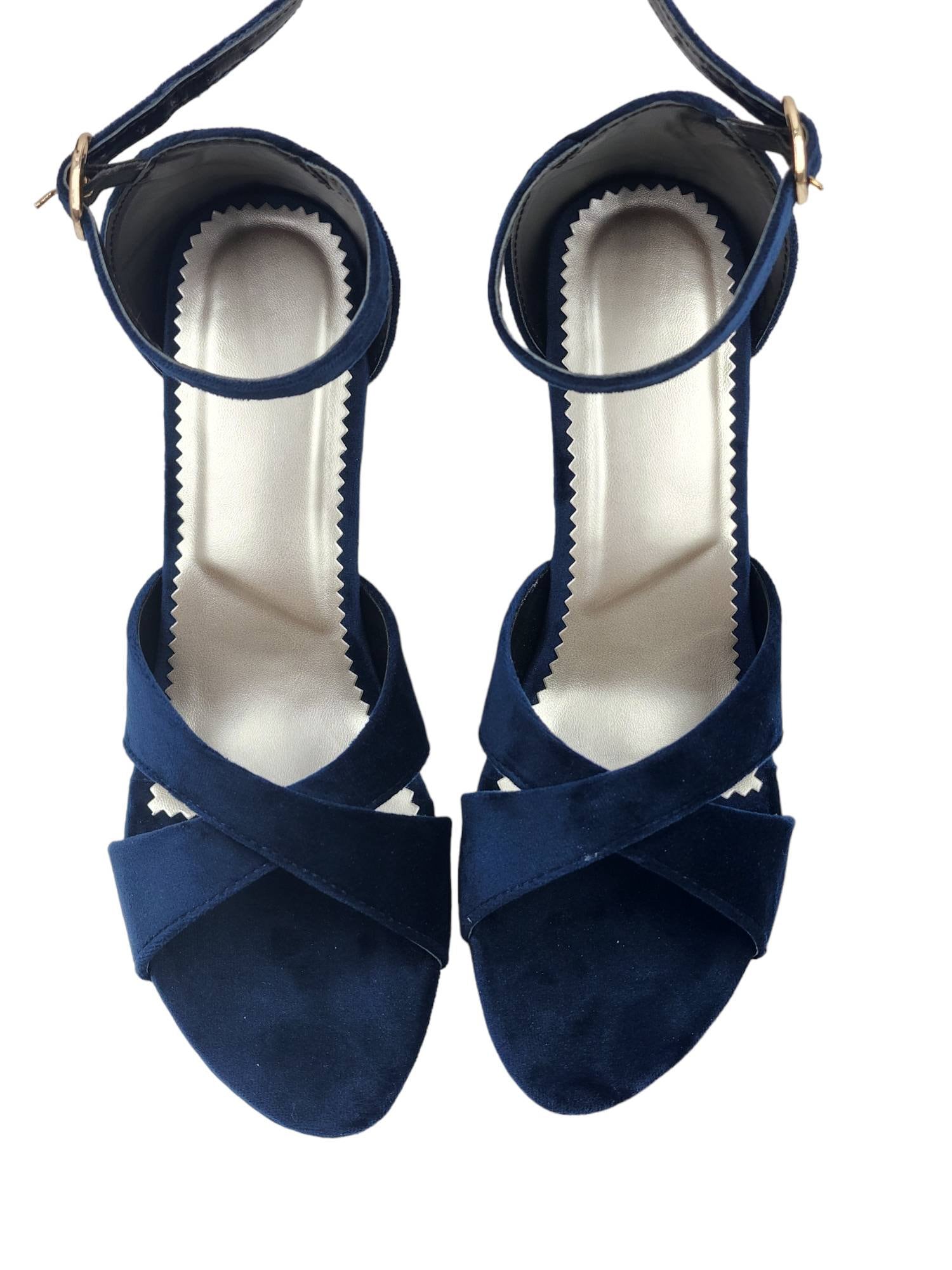 Dark Blue Wedding Sandals for Bride Navy Blue Heels Bridal - Etsy