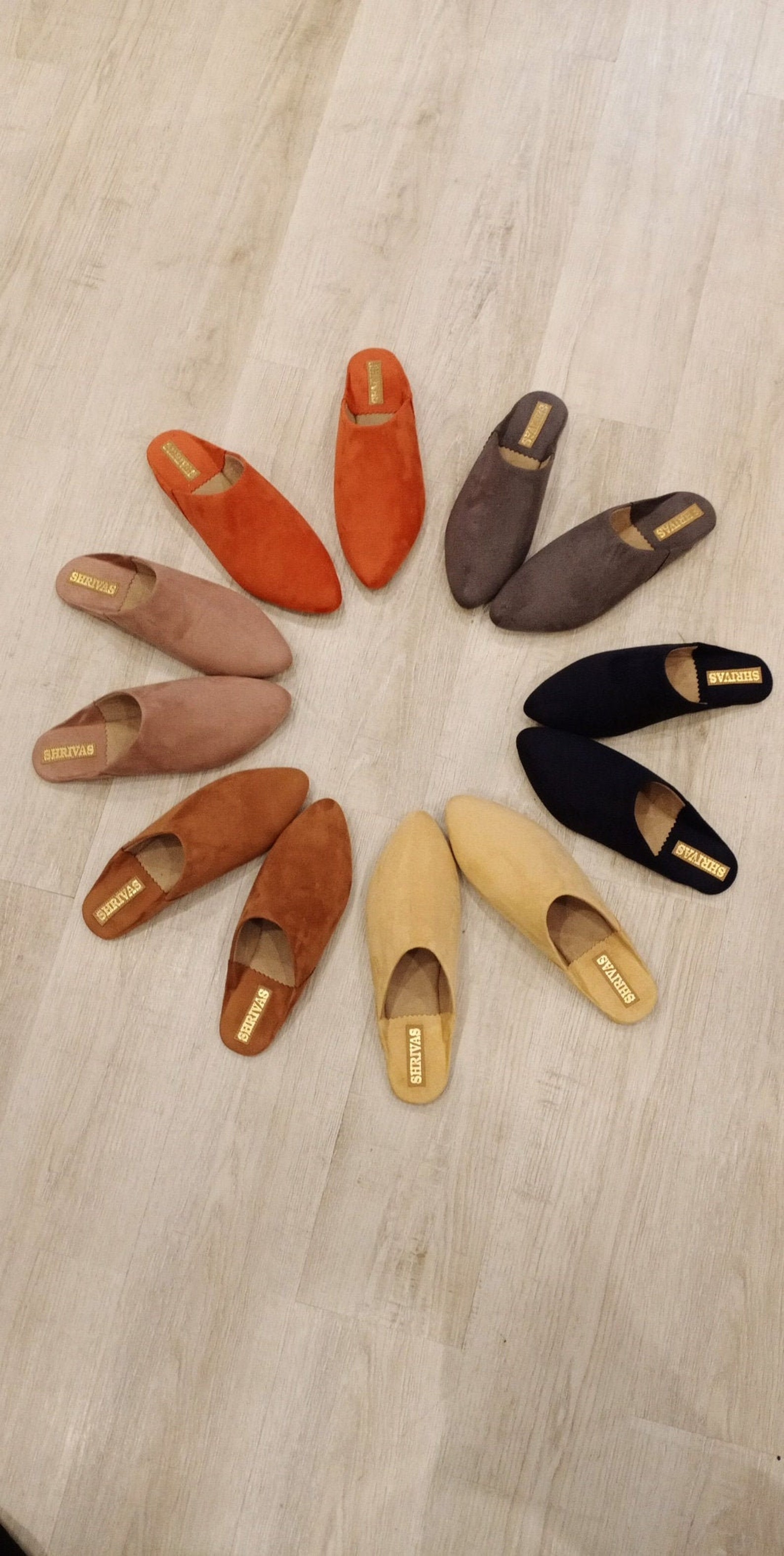 Moroccan Suede Pointy Babouche, Moroccan Slippers, Summer Mules, Womens ...