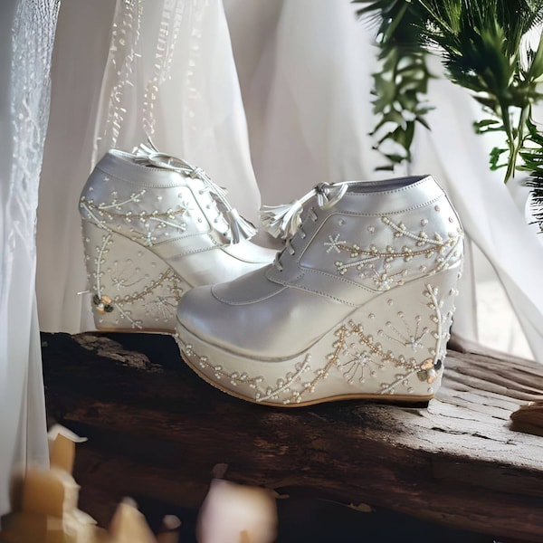 Bridal Sneakers Platform - Etsy