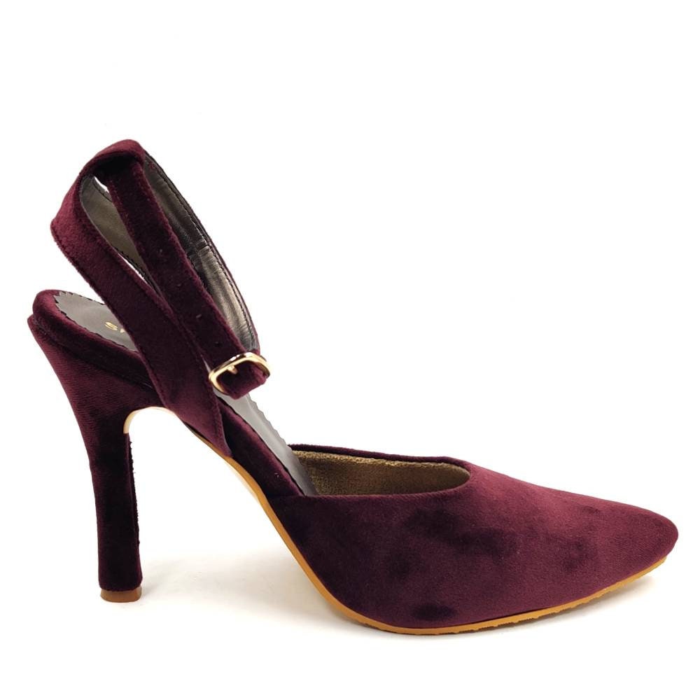 Wine Color Premium Velvet 4 Inch High Heel Stilleto Bridal - Etsy
