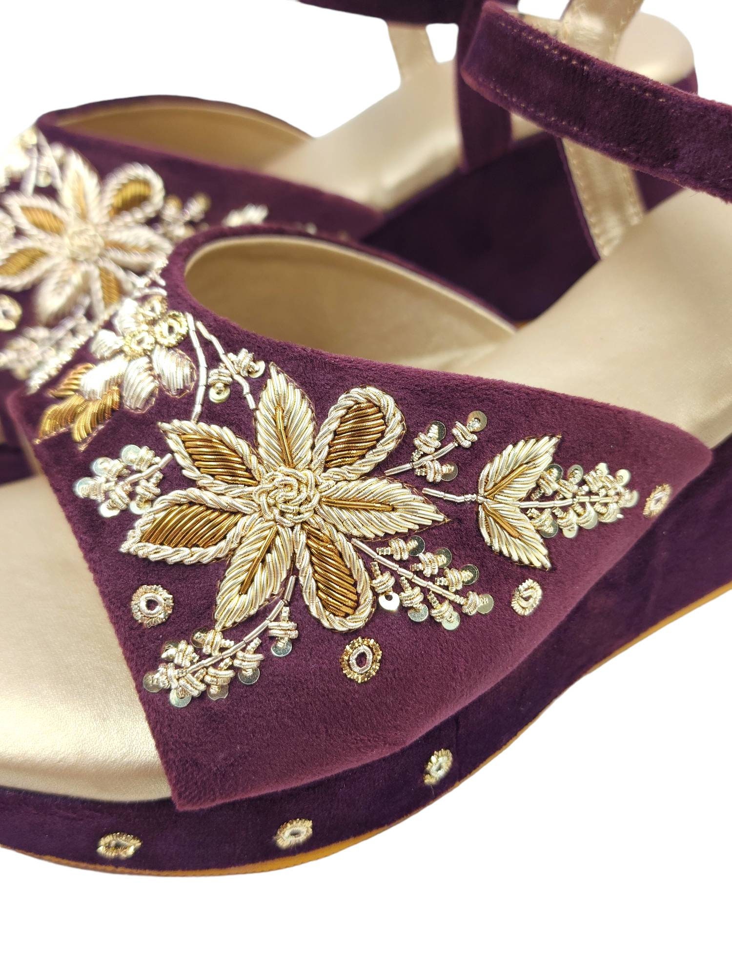 Dark Maroon Wine Velvet Women Wedding Sandals Wedding Shoes Wedding ...