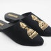 Women's Mustard Yellow Suede Embroidered Mules ,handcrafted Designer ...
