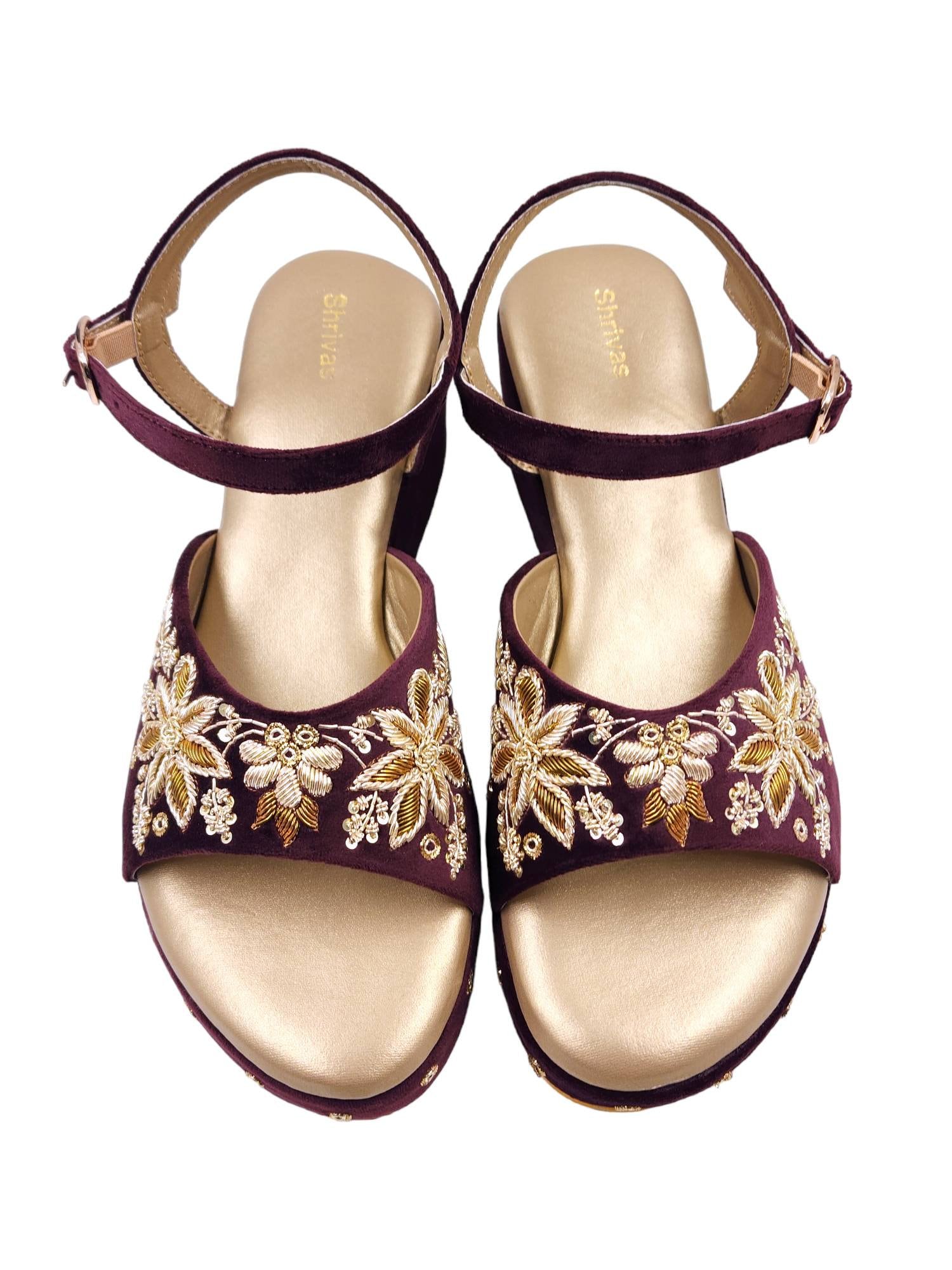 Dark Maroon Wine Velvet Women Wedding Sandals Wedding Shoes - Etsy