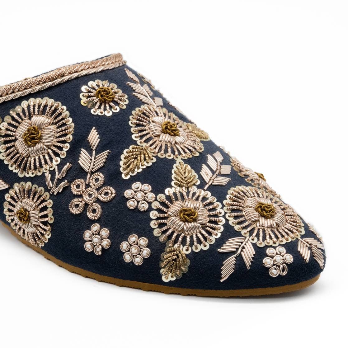 Women Embroidered Suede Mules , Mules for Women, Bridal Mules ,indian ...