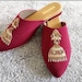 Women's Mustard Yellow Suede Embroidered Mules ,handcrafted Designer ...