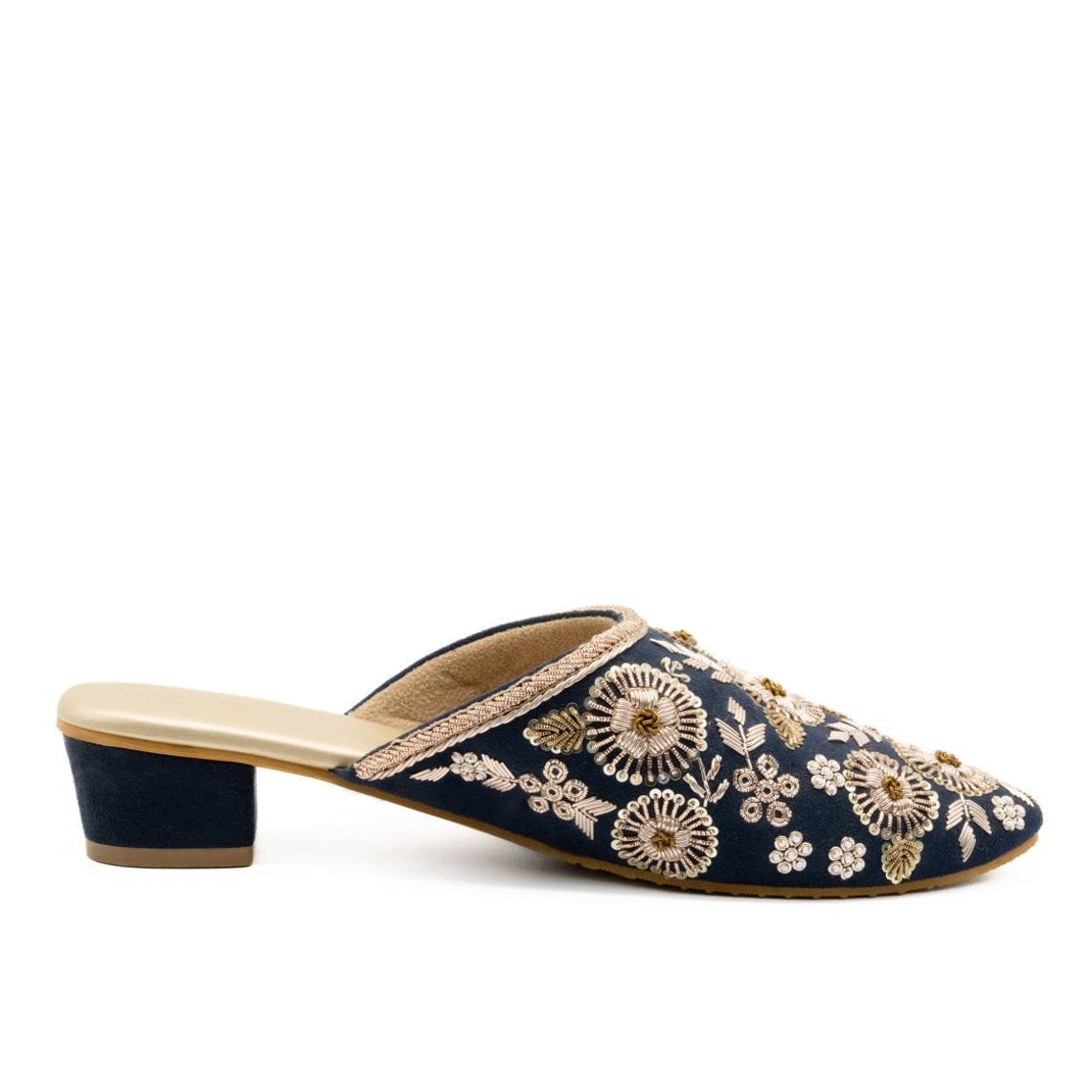 Women Embroidered Suede Mules , Mules for Women, Bridal Mules ,indian ...