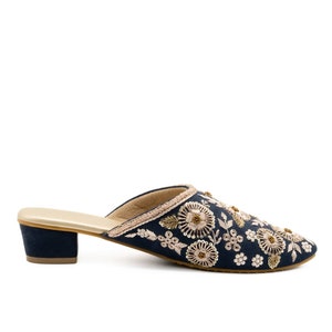 Women Embroidered Suede Mules , Mules for Women, Bridal Mules ,indian ...