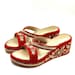 Red Zardozi Embroidery Wedges: Vegan Suede Indian Bridal Shoes - Etsy
