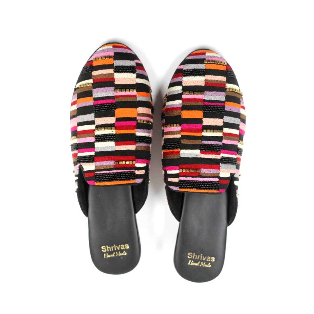 Women Mules, Suede Mules for Women , Suede Babouche, Black Mule for ...