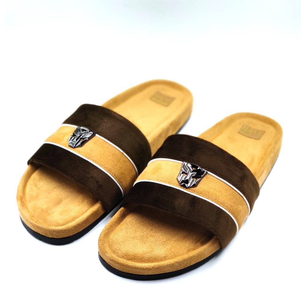 Brown Velvet Beige Suede Men Slippers Slip Ons Flip Flops - Etsy