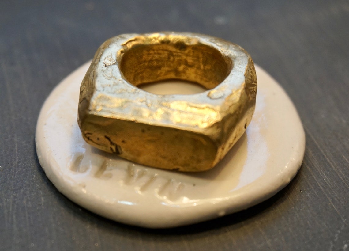 Brass Ring. Stamp Shape. Unique Handmade Sculptured Ring - Etsy