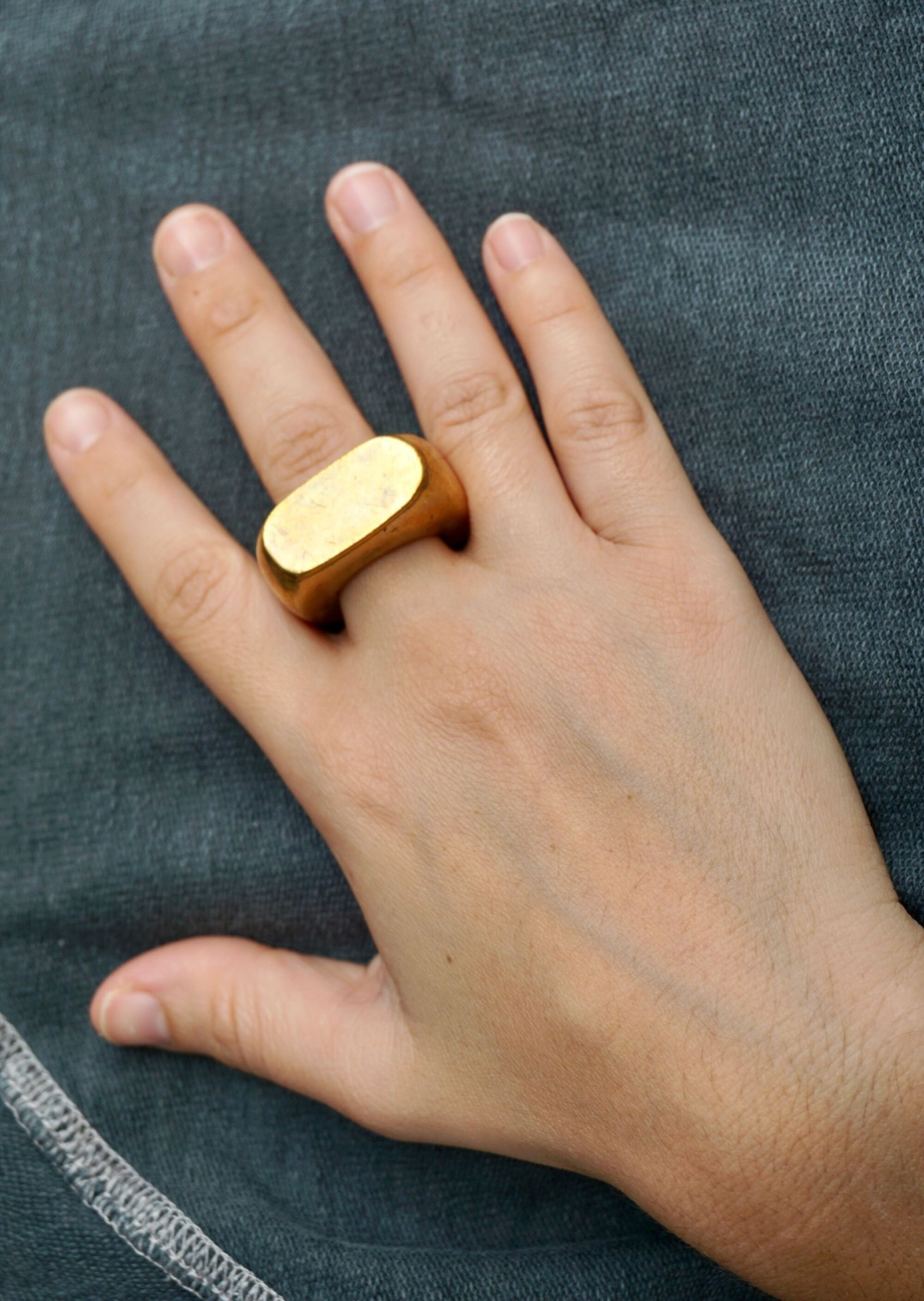 Signet Brass Ringbrass Seal Ring Wide Seal Ring Unique Seal - Etsy