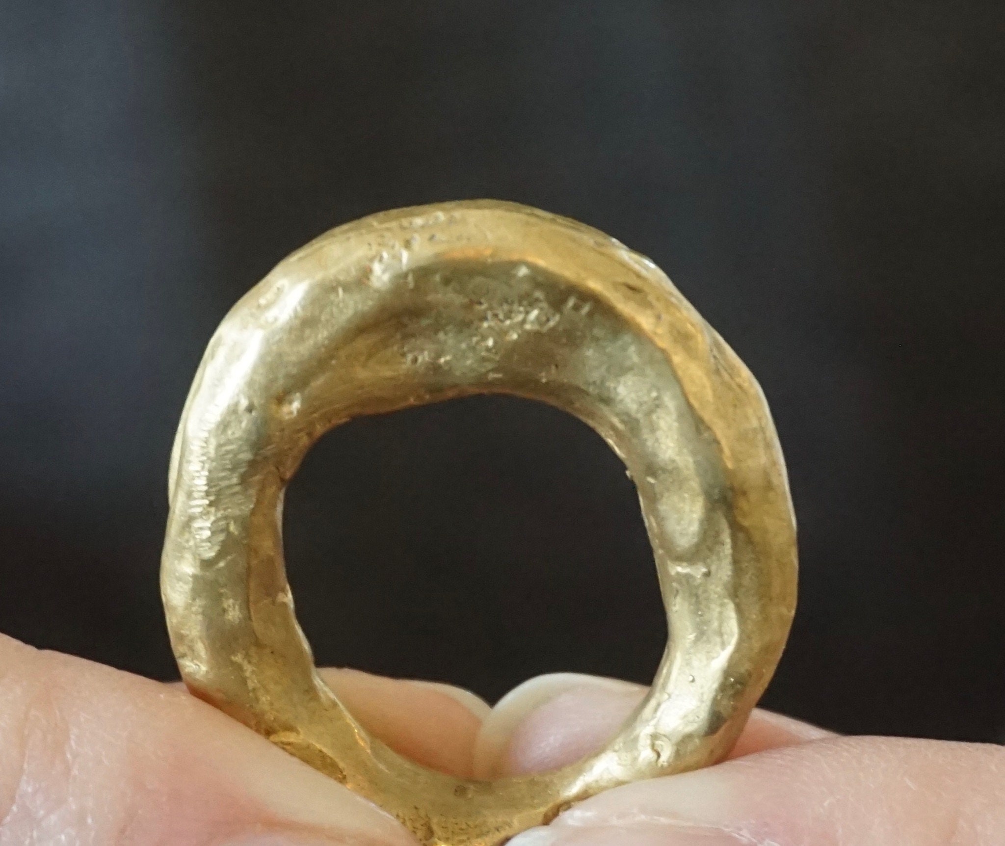 A Thick Sculpted Band Ring With a Material Look, Chunky Ring With ...