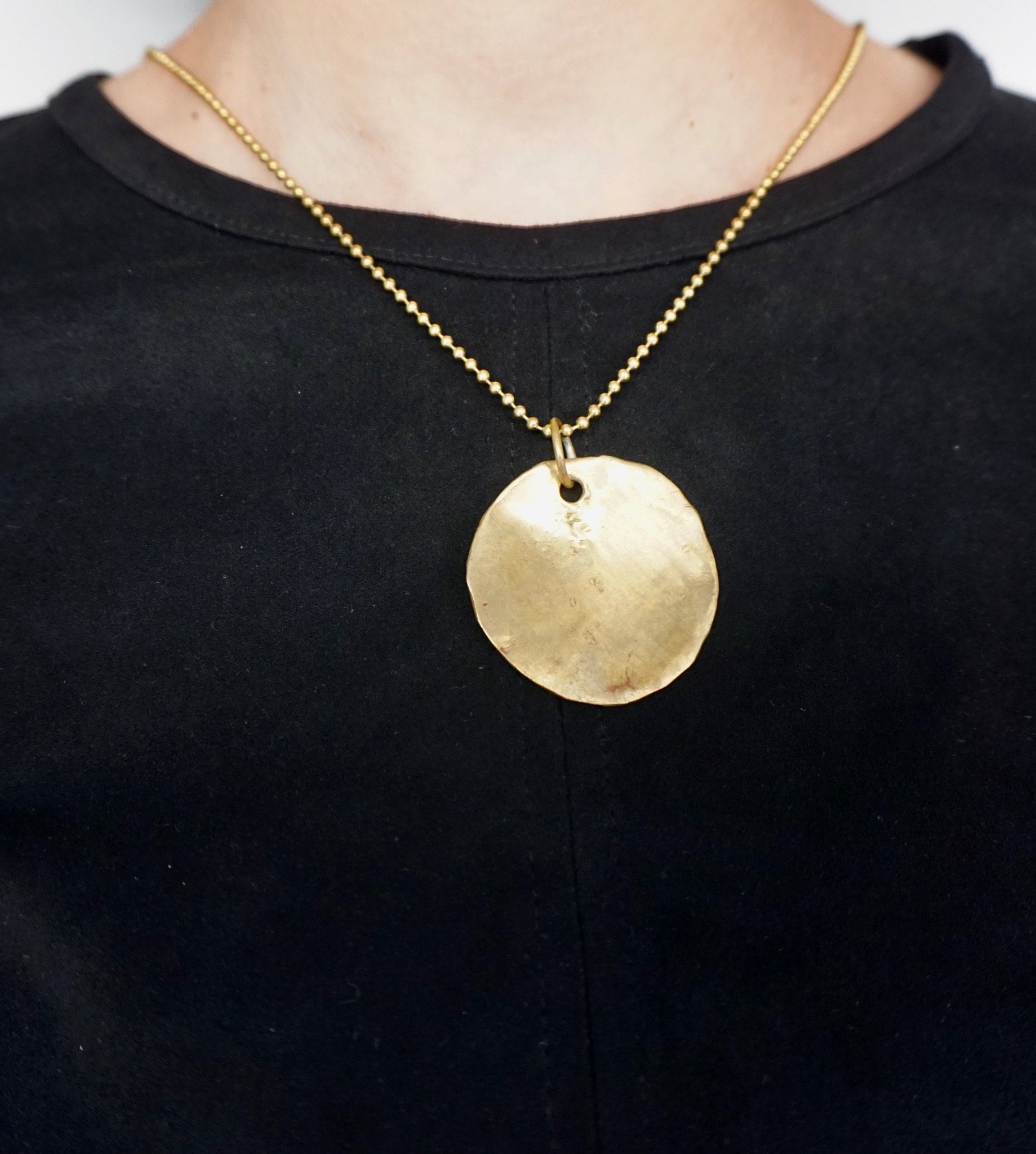 Necklace ,brass Pendant, Handmade, in a Unique Design.brass Necklace ...