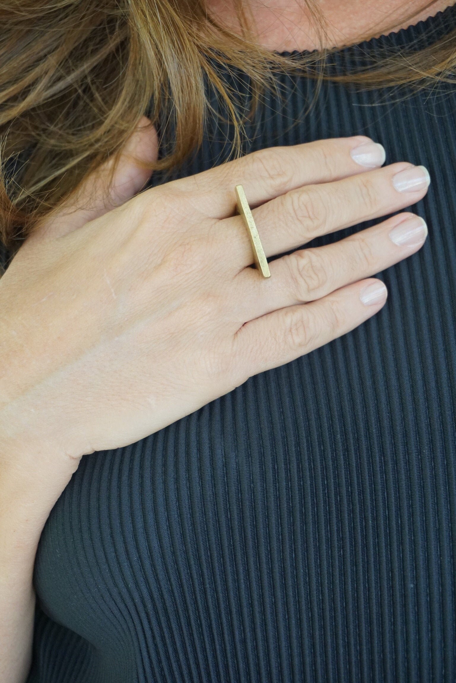 Geometric Brass Ring Elegant Ring Fashionable Ring - Etsy