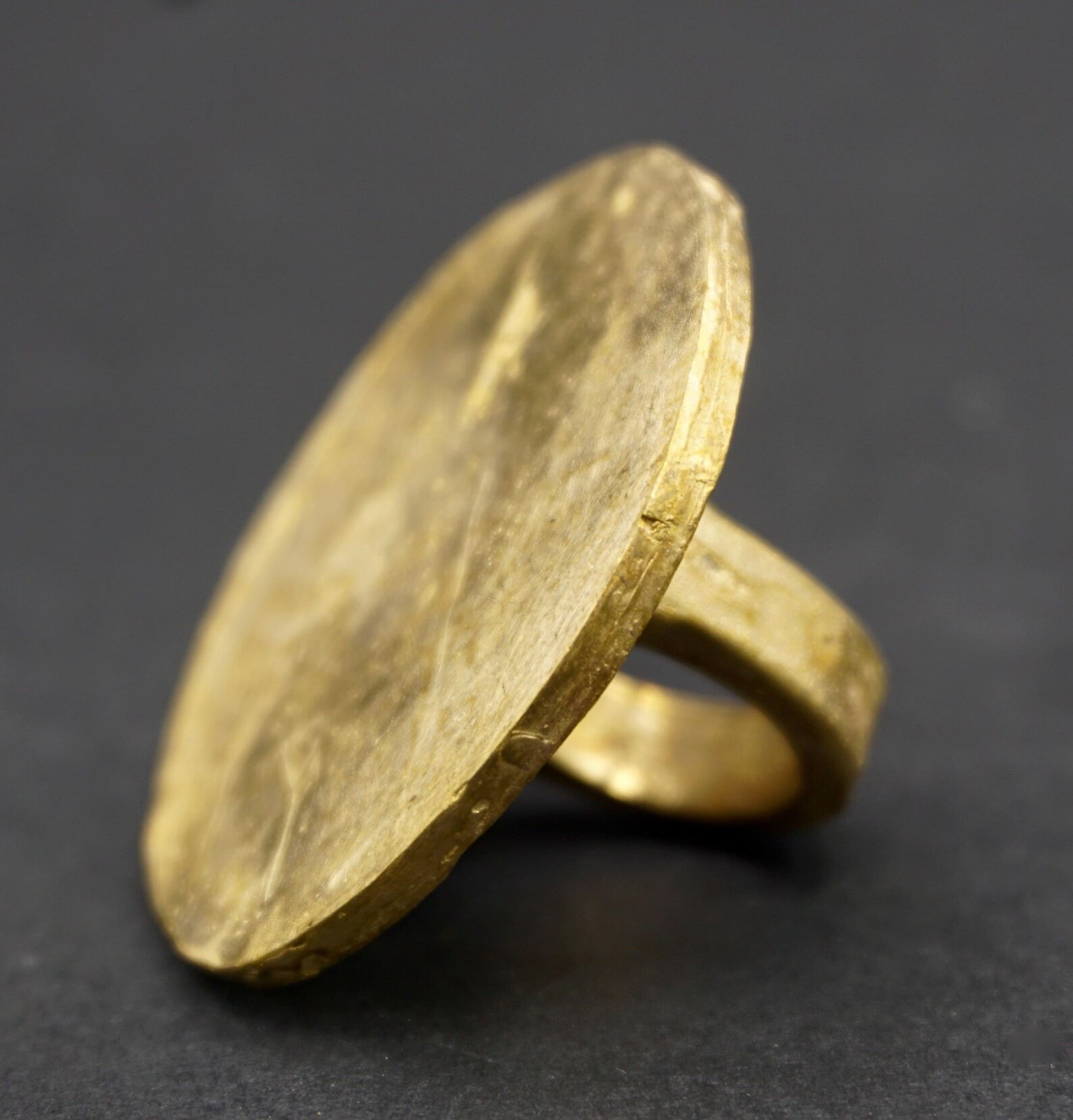 Circular Flat Top Statement Rings, Signet Ring With a Rounded Top ,huge ...