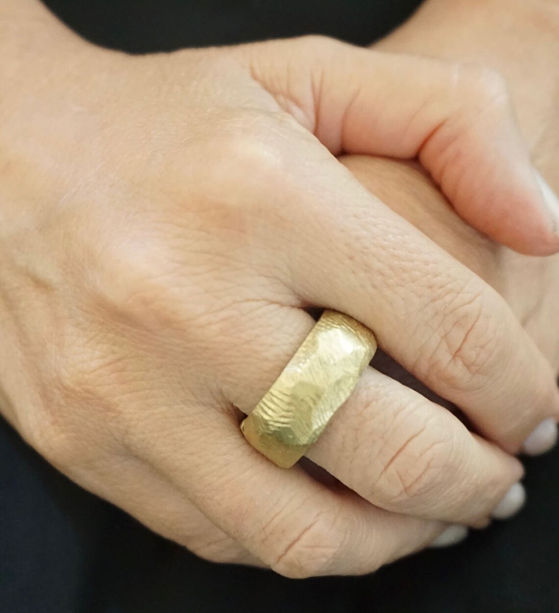 Faceted Texture Band Ring - Etsy