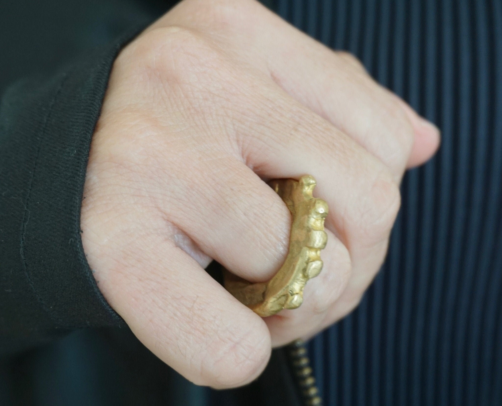 Brass Crown Ring, Sculpted Ring With a Material Look, African-inspired ...