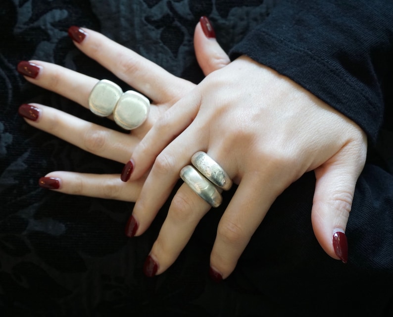 Bubble Silver Band Ring - Etsy