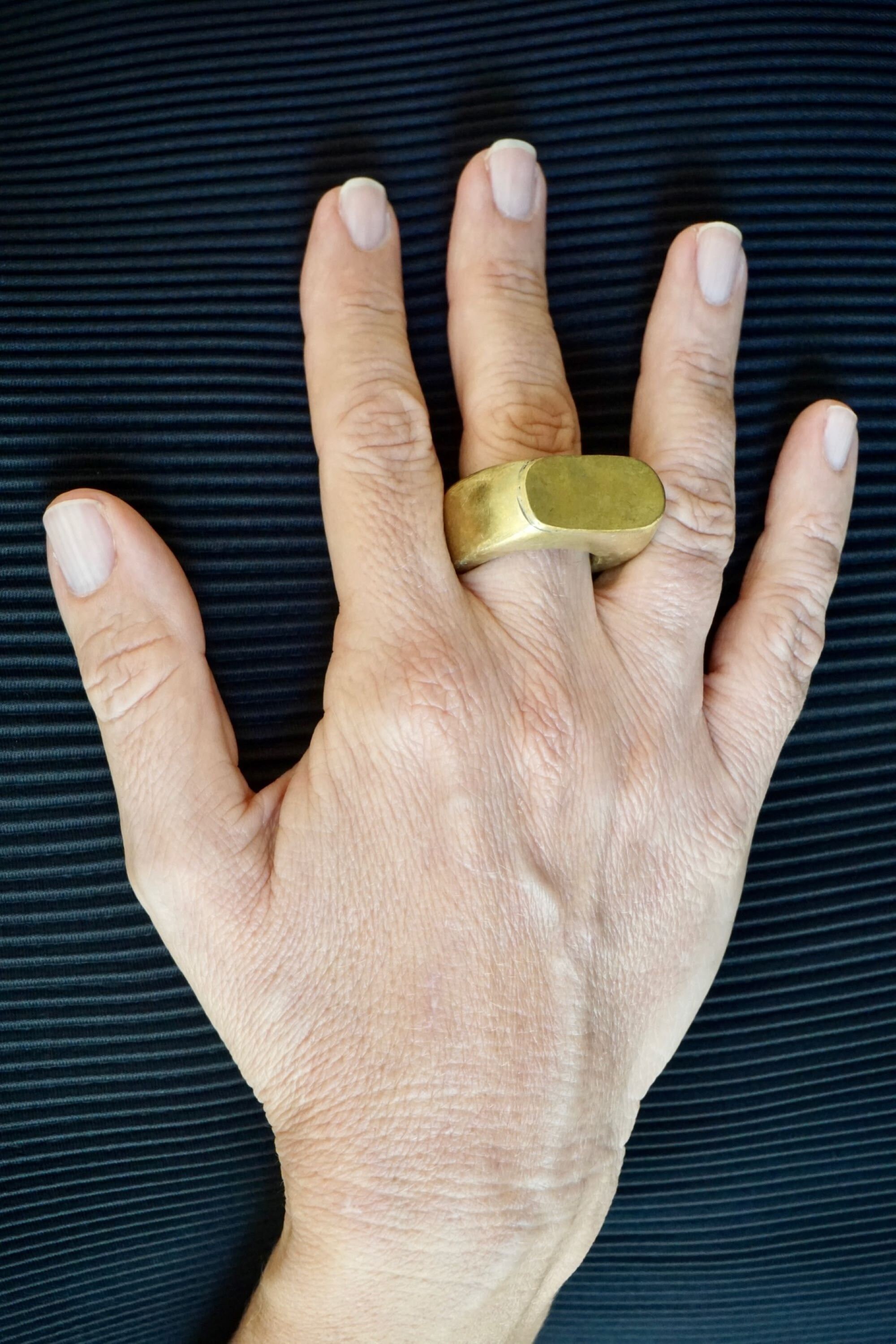 Signet Brass Ringbrass Seal Ring Wide Seal Ring Unique Seal - Etsy