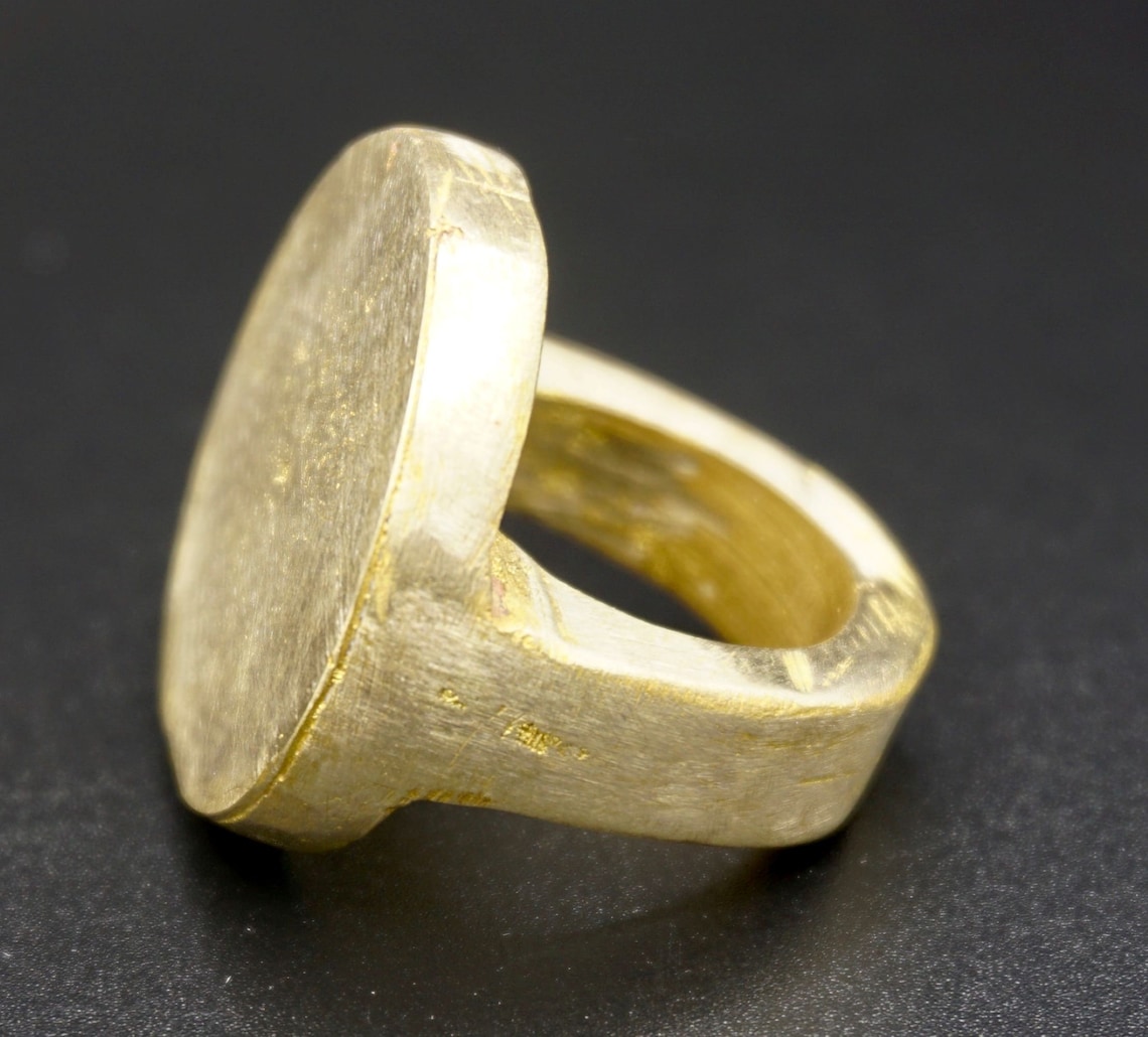 Circular Flat Top Statement Rings Signet Ring With a Rounded - Etsy