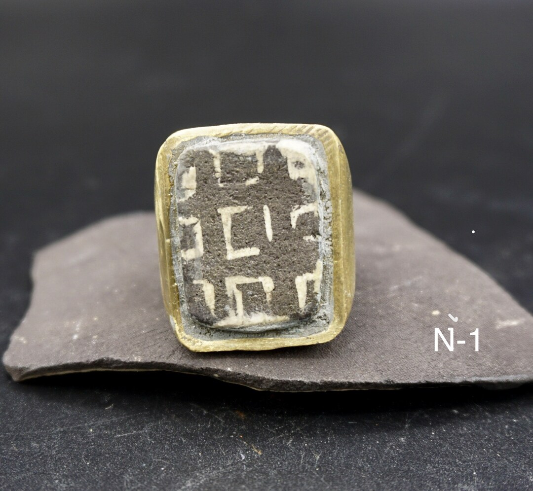 Large Signet Ring A Ring With a Rectangular Top With Selectable Clay ...