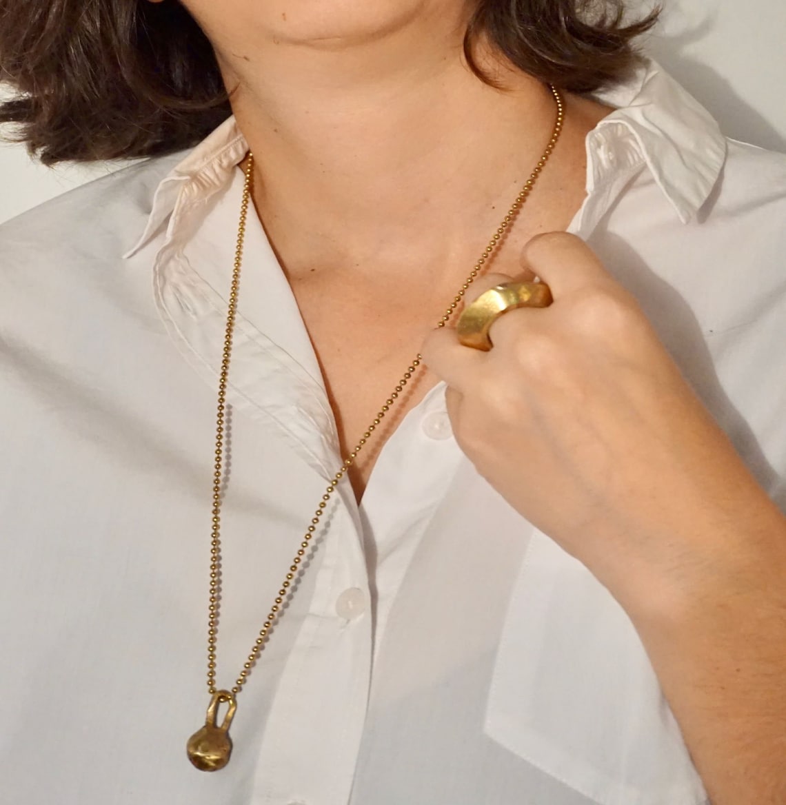 Necklace Brass pendant handmade in a unique design. brass | Etsy