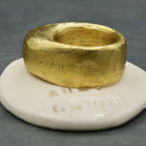 Brass Signet Ring for Women ,wide Seal Ring Thick and Chunky With ...