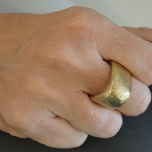 Brass Signet Ring for Women ,wide Seal Ring Thick and Chunky With ...