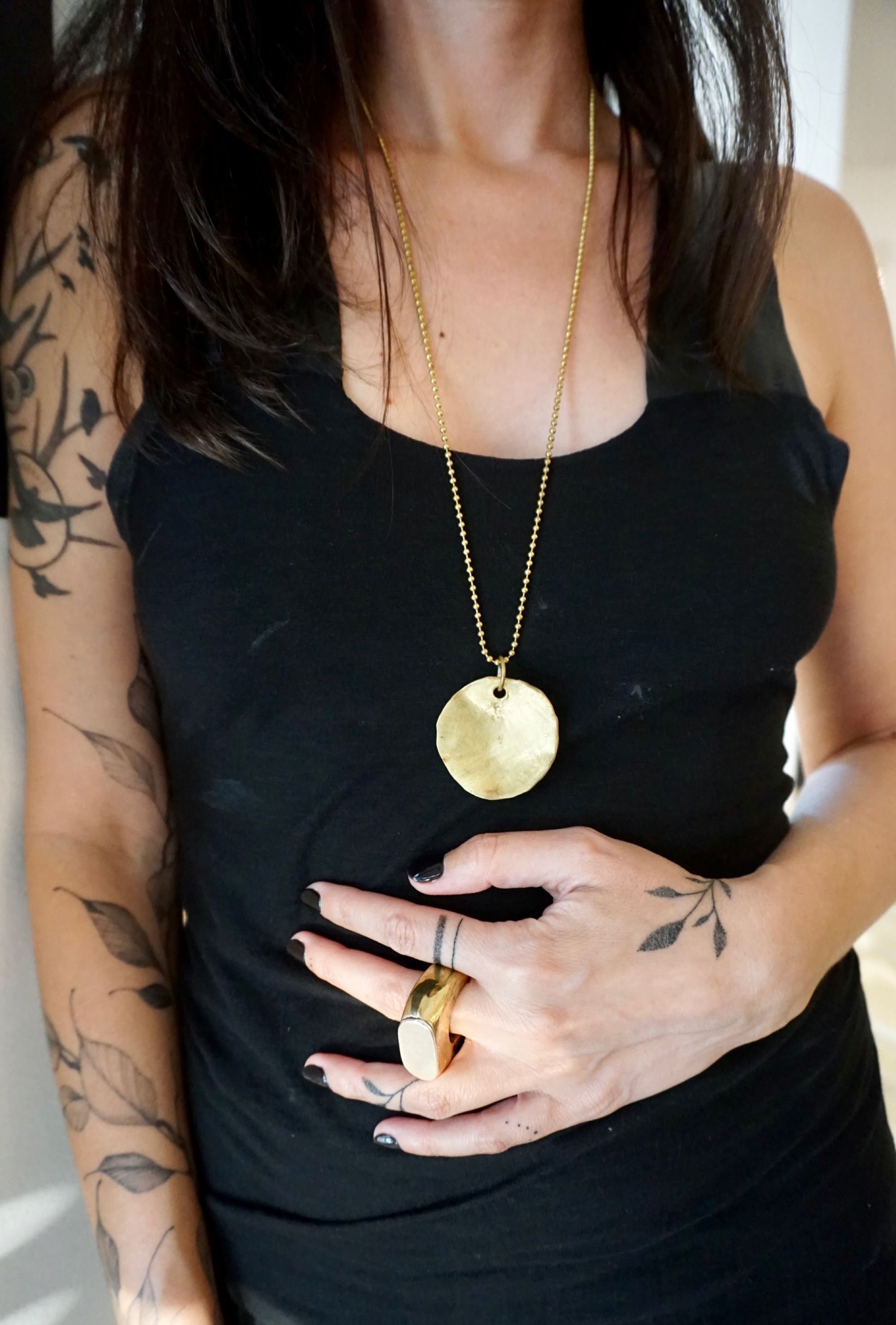 Necklace ,brass Pendant, Handmade, in a Unique Design.brass Necklace ...