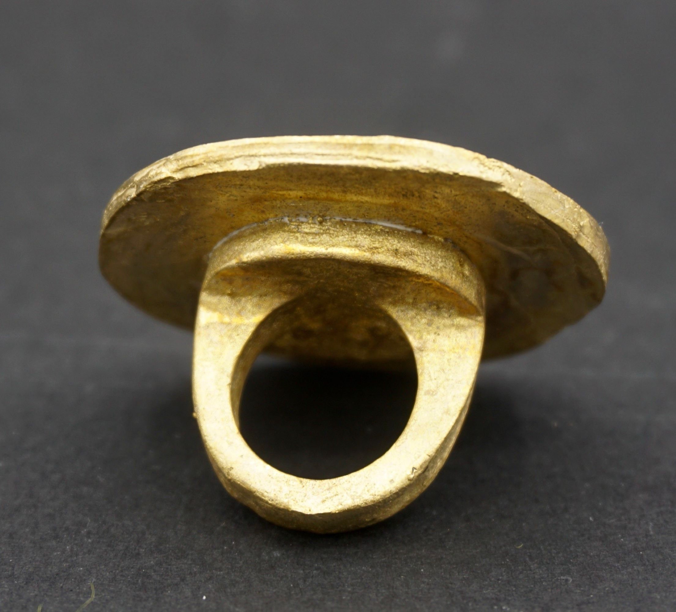 Circular Flat Top Statement Rings, Signet Ring With a Rounded Top ,huge ...