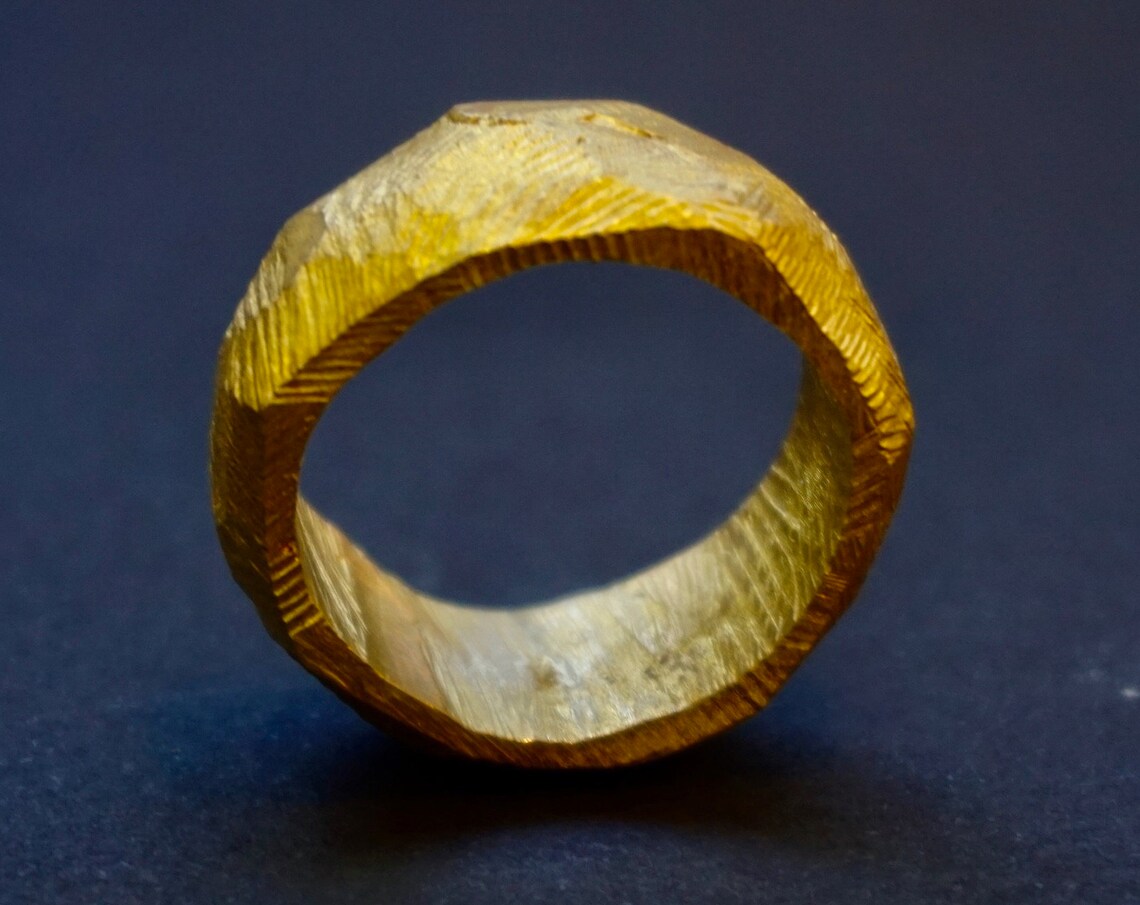 Faceted Texture Band Ring - Etsy