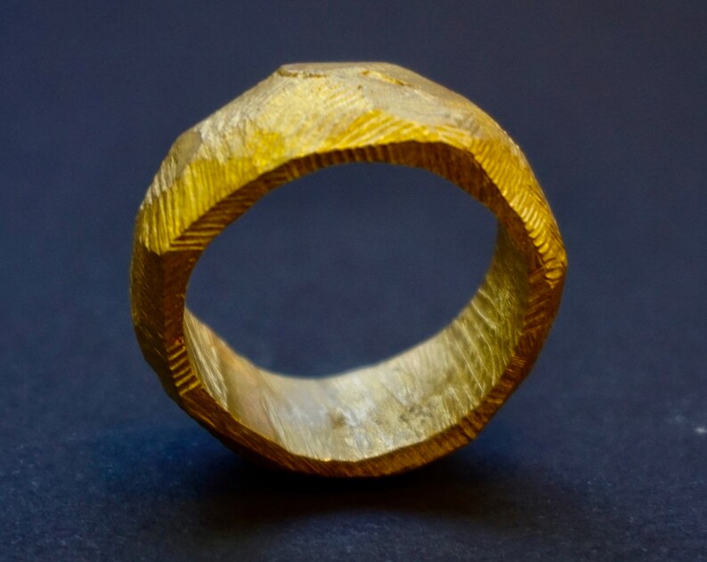 Faceted Texture Band Ring - Etsy