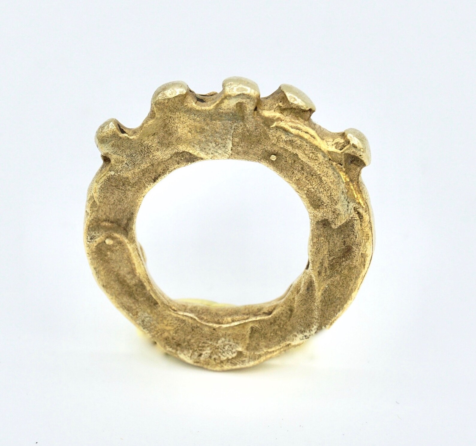 Brass Crown Ring, Sculpted Ring With a Material Look, African-inspired ...