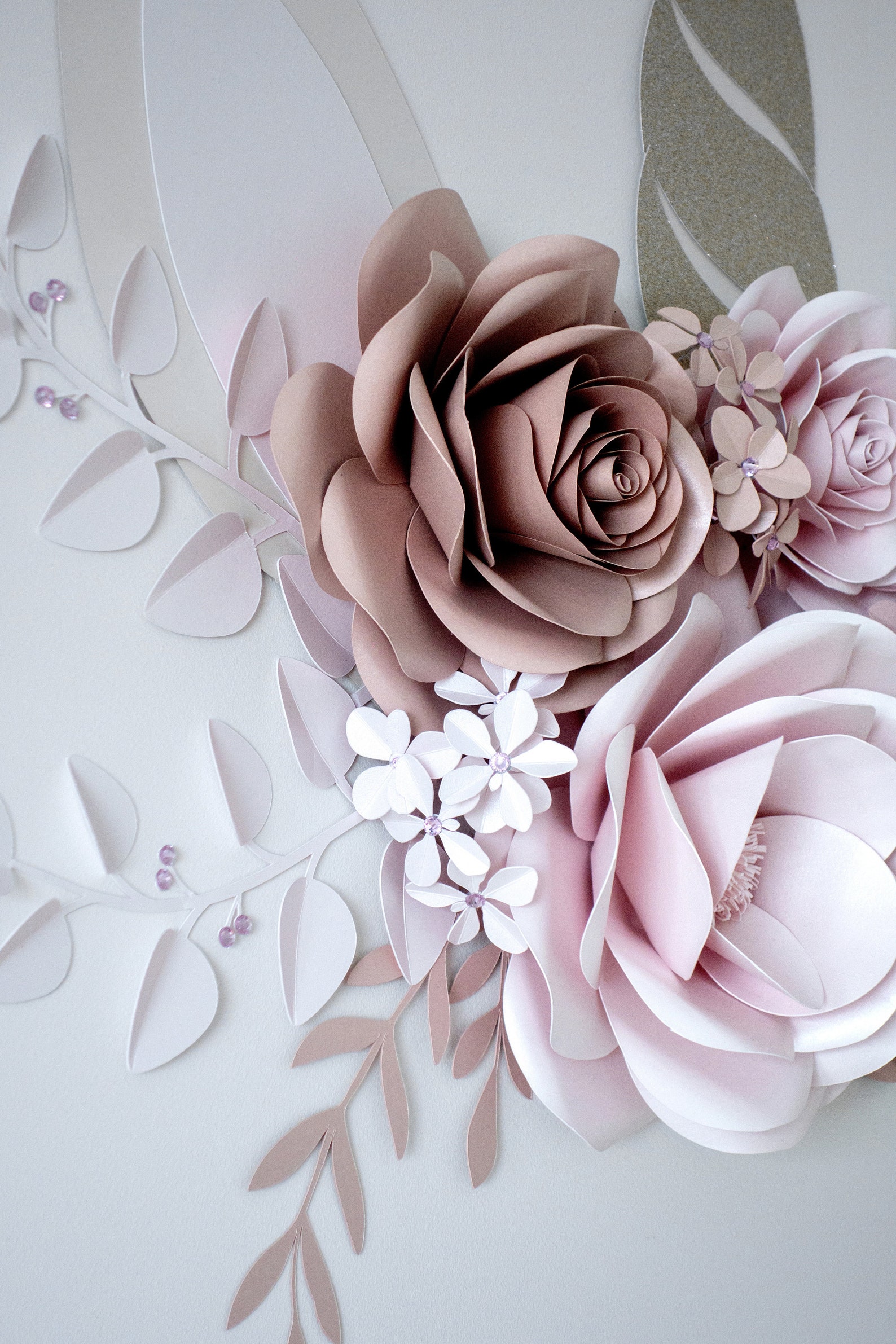 Custom 3D Paper Flowers Unicorn Wall Decor, Nursery Wall Unicorn With ...